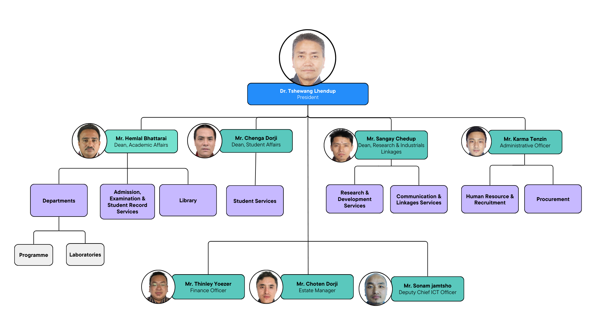 Organogram Structure | Jigme Namgyel Engineering College