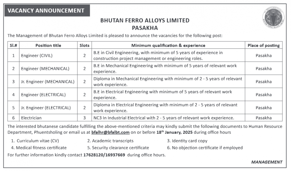 Career Portal | Jigme Namgyel Engineering College